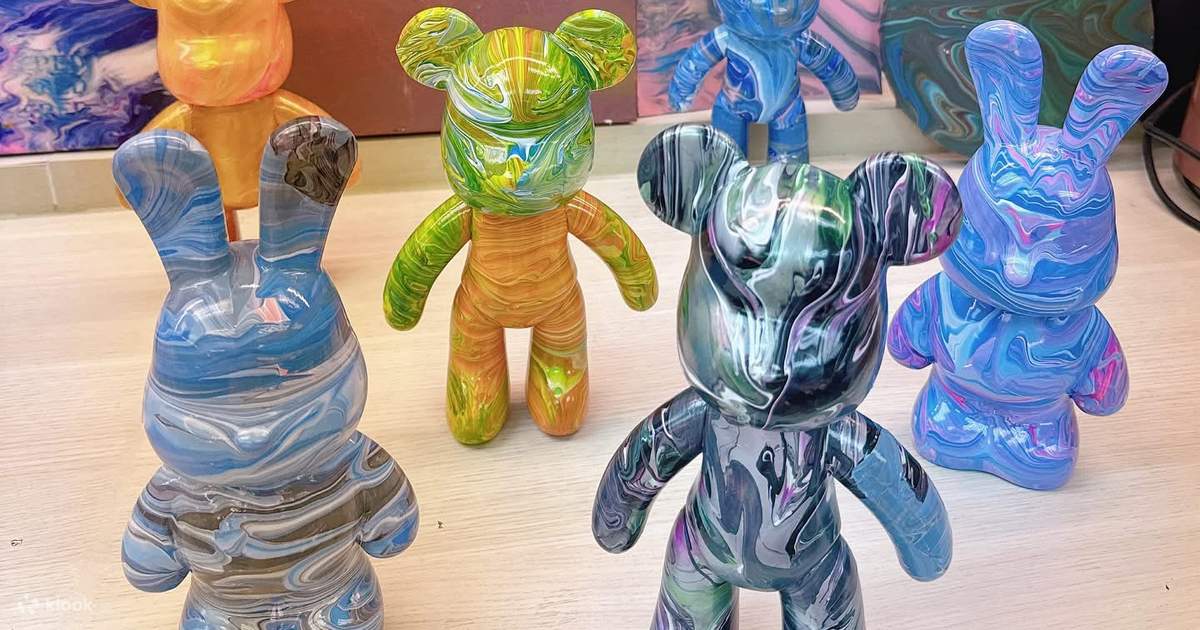 JUST BE Fluid Painting｜Fluid Bear｜Fluid Bunny｜Fluid Clock｜Gold Plate Fluid Painting【เวิร์กชอป ...